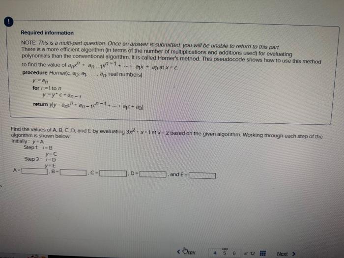Solved Required information NOTE: This is a multi-part | Chegg.com