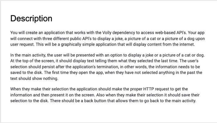 create an application that works with the | Chegg.com