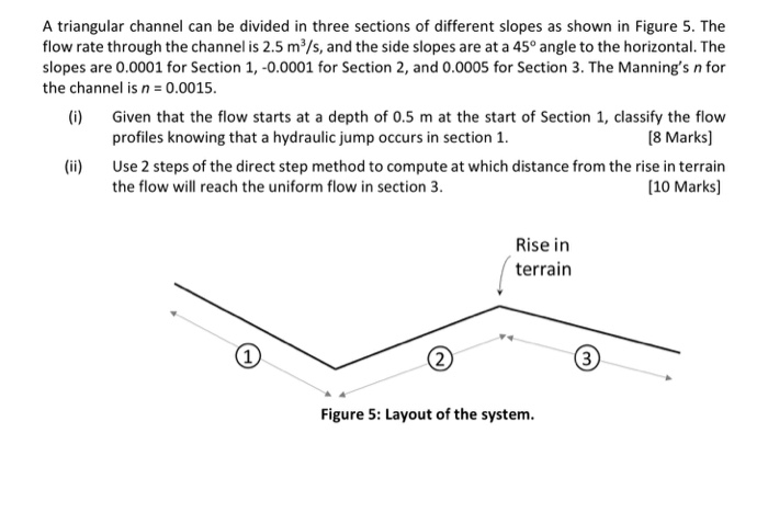 Solved A triangular channel can be divided in three sections | Chegg.com