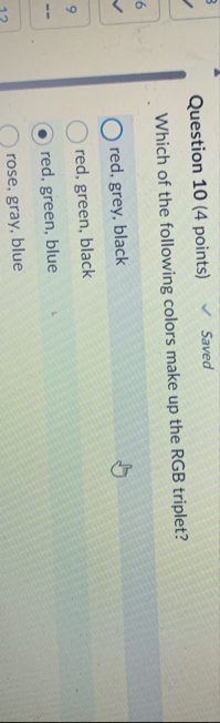 Solved Question 10 (4 ﻿points)SavedWhich of the following | Chegg.com