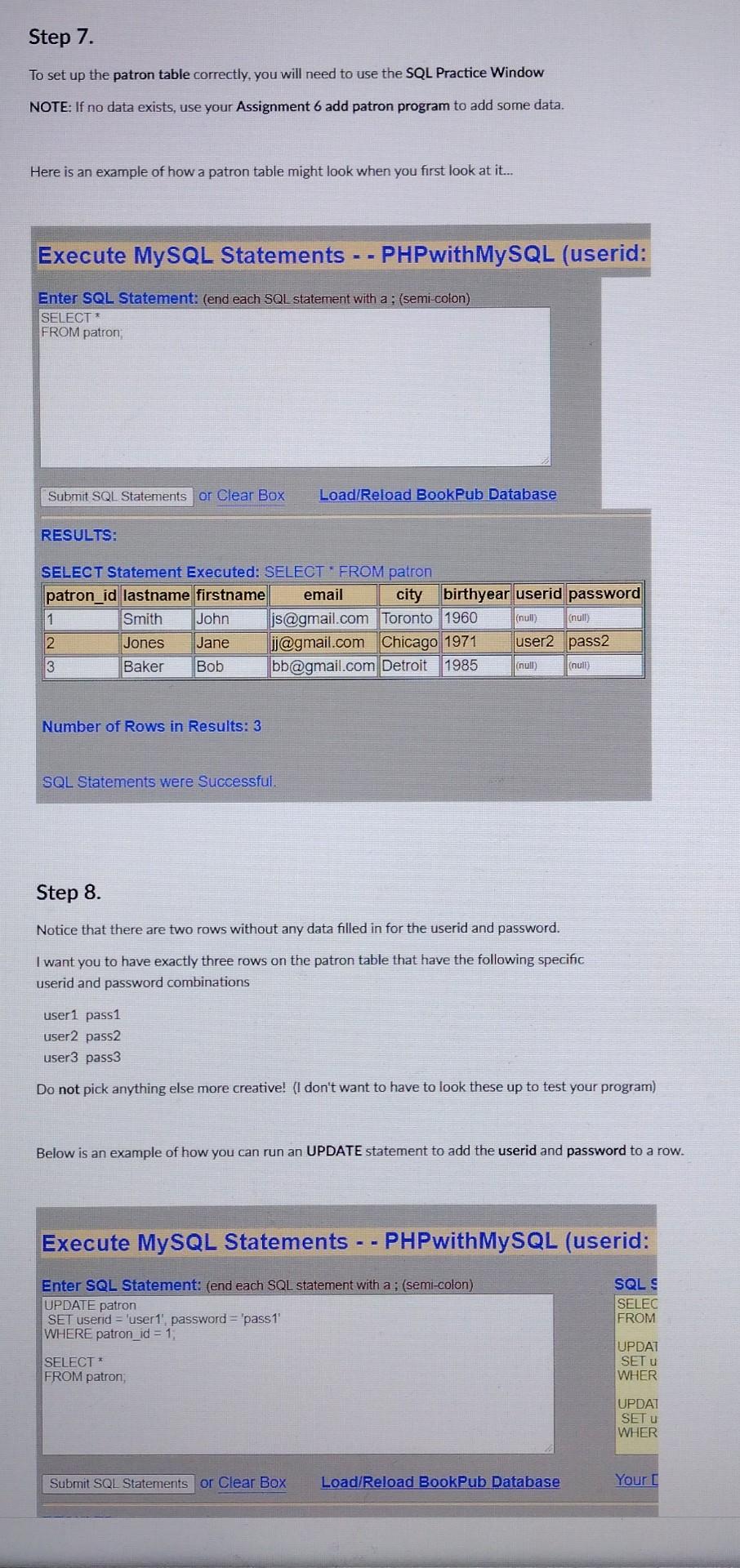 Solved Assignment 8 Description Here you will set up a login | Chegg.com