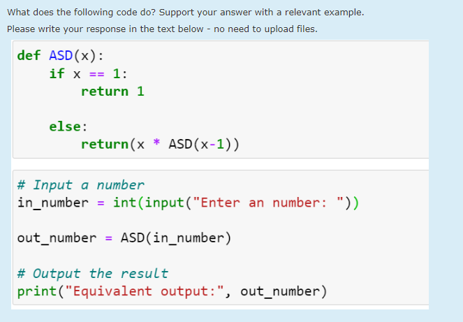 Solved What does the following code do? ﻿Support your answer | Chegg.com