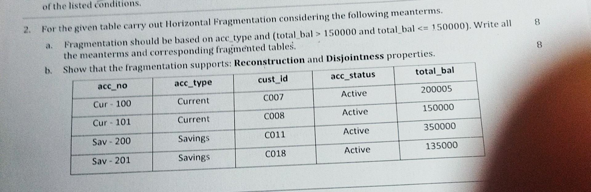 Solved of the listed conditions. 8 CO 2. 2. 8 For the given | Chegg.com