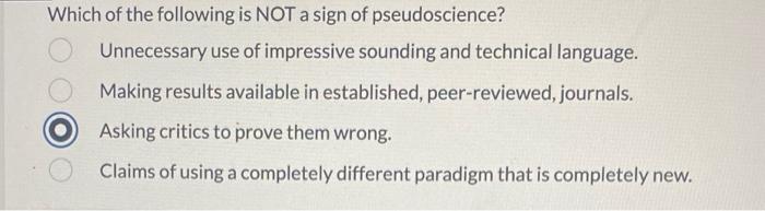 Solved Which of the following is NOT a sign of | Chegg.com