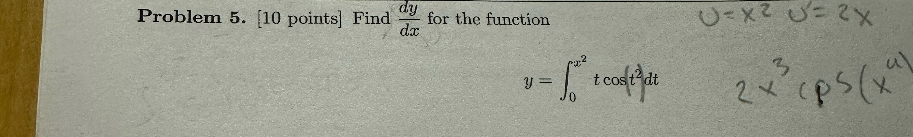 Solved Problem 5. [10 ﻿points] ﻿Find dydx ﻿for the | Chegg.com