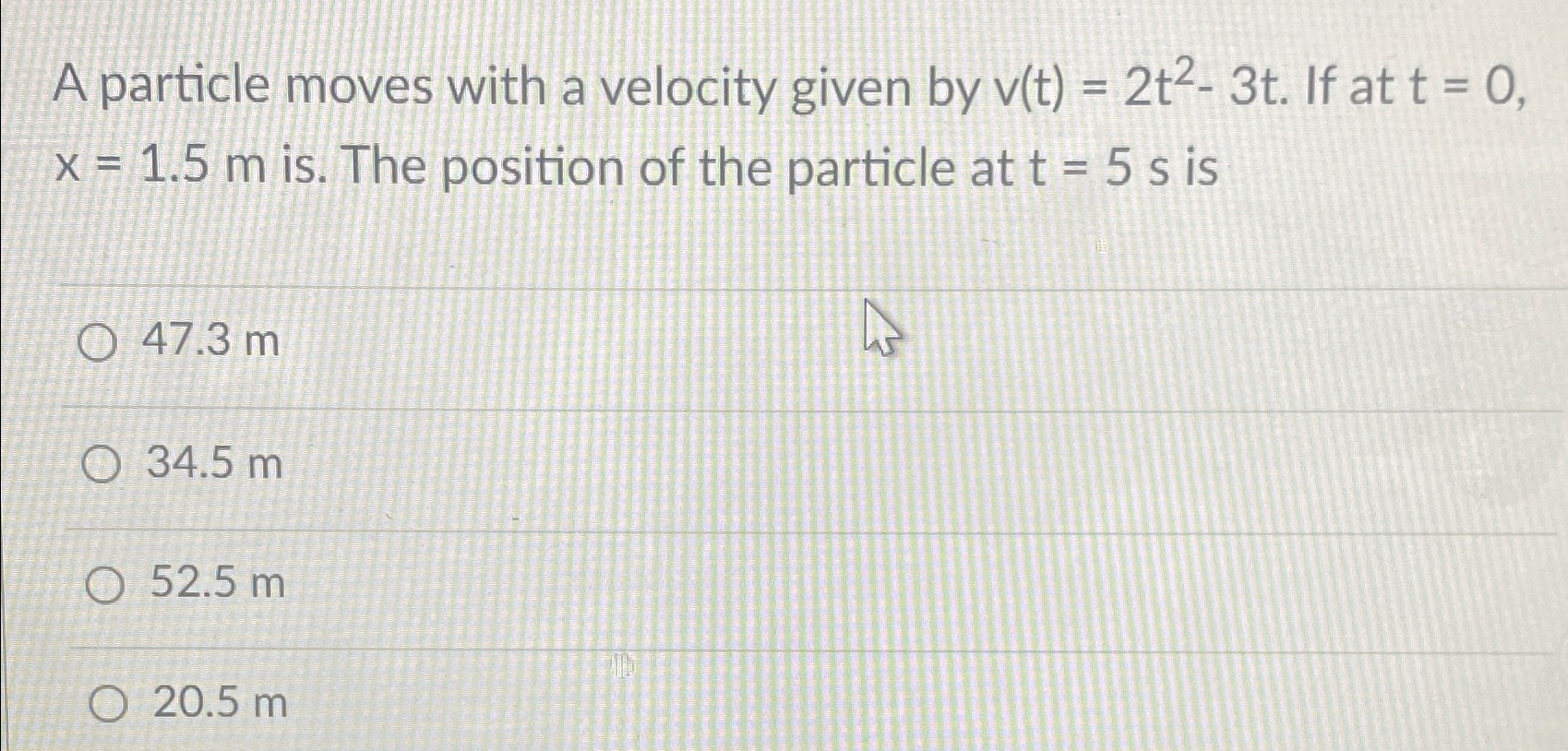 Solved A particle moves with a velocity given by | Chegg.com