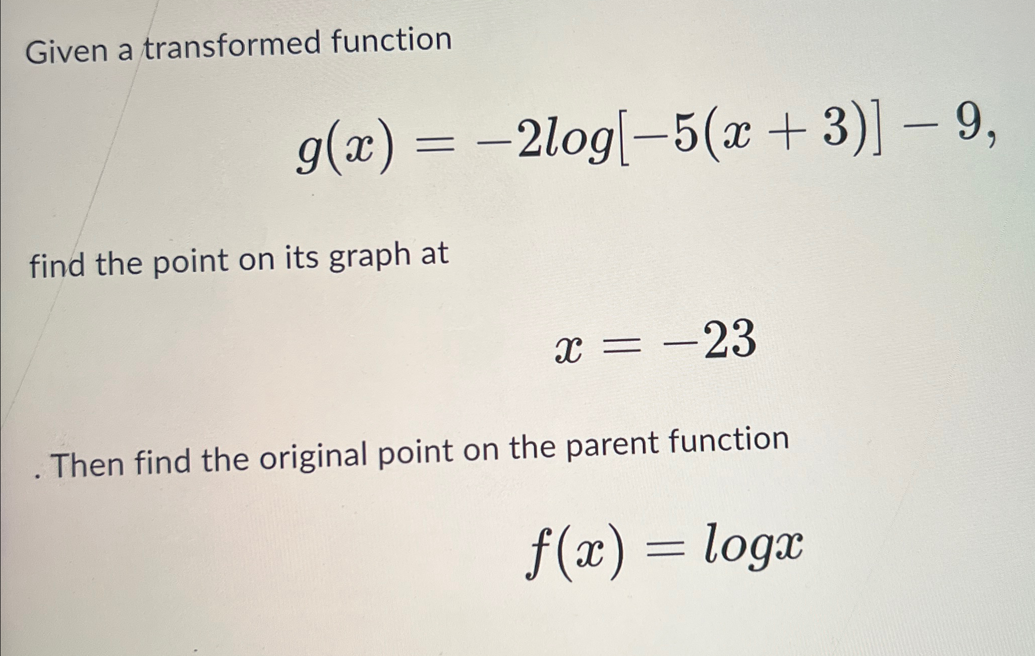 Solved Given a transformed | Chegg.com