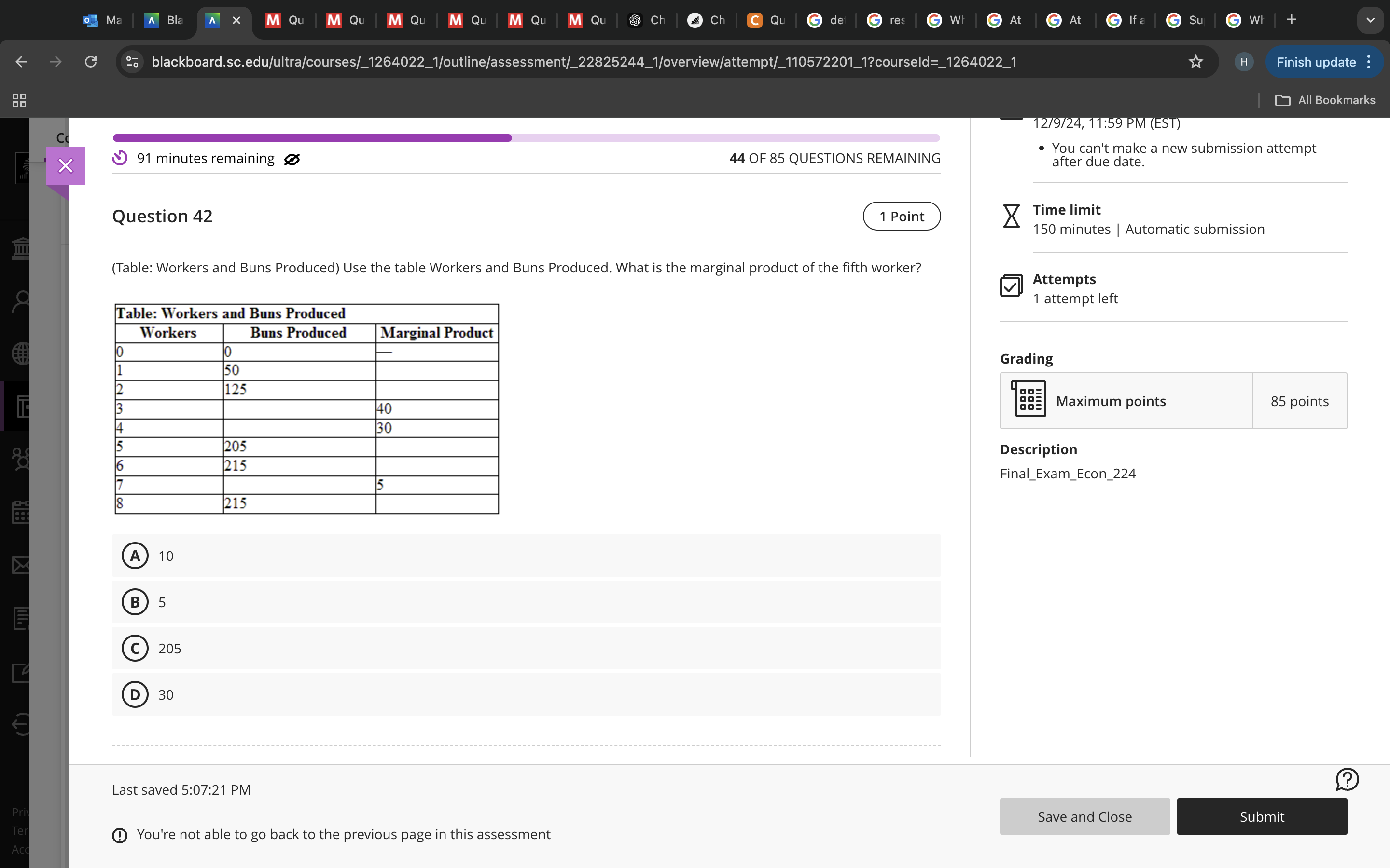 Solved Question 42(Table: Workers and Buns Produced) ﻿Use | Chegg.com