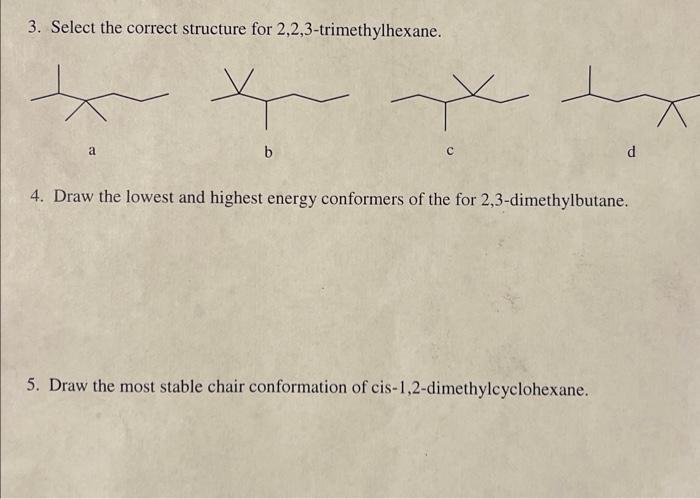 Solved 3. Select the correct structure for | Chegg.com
