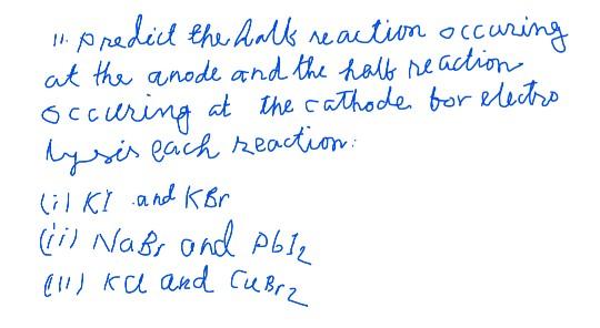 Solved Predict the half reaction occurring at the anode and | Chegg.com