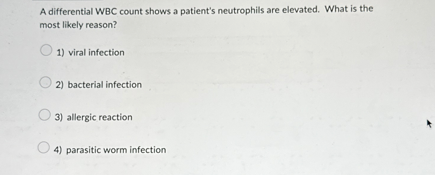 Solved A Differential Wbc Count Shows A Patients