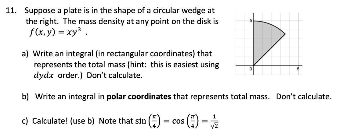 Solved Suppose a plate is in ﻿the shape of ﻿a circular wedge | Chegg.com