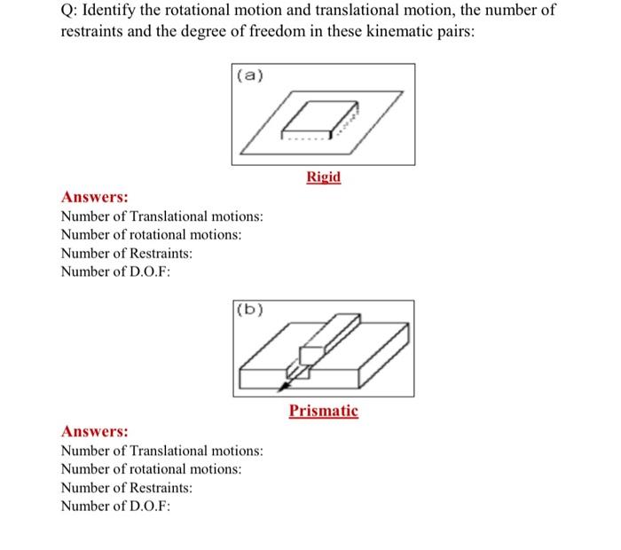 Solved Q: Identify the rotational motion and translational | Chegg.com