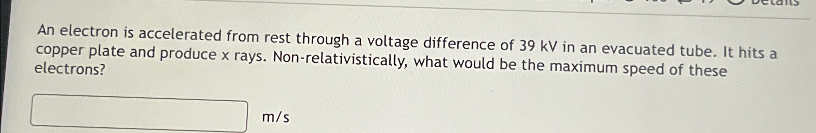 Solved An electron is accelerated from rest through a | Chegg.com