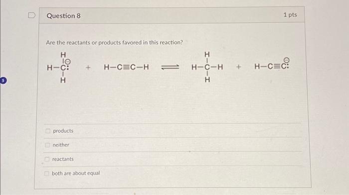 Solved Are the reactants or products favored in this | Chegg.com