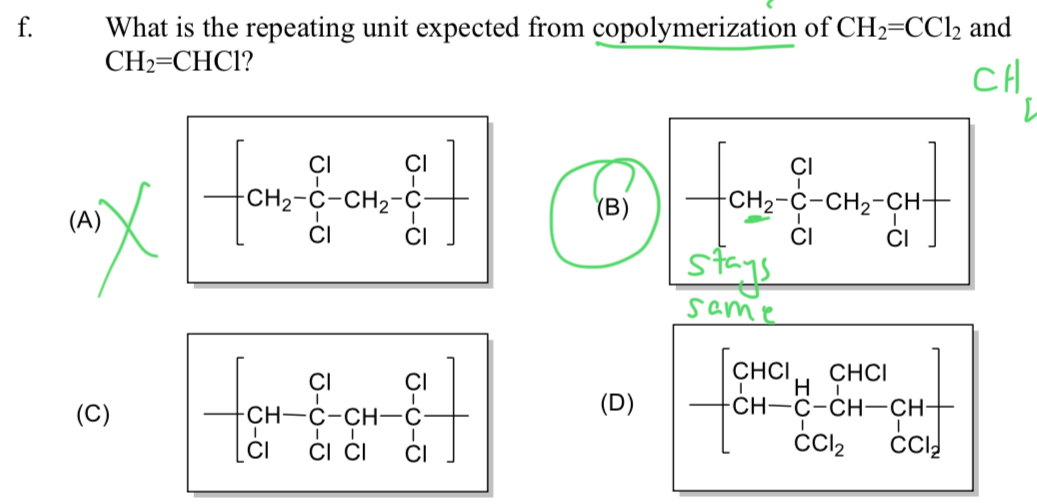 Solved f. ﻿What is the repeating unit expected from | Chegg.com