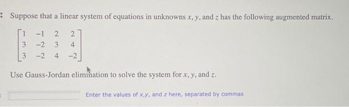 Solved Suppose that a linear system of equations in unknowns | Chegg.com