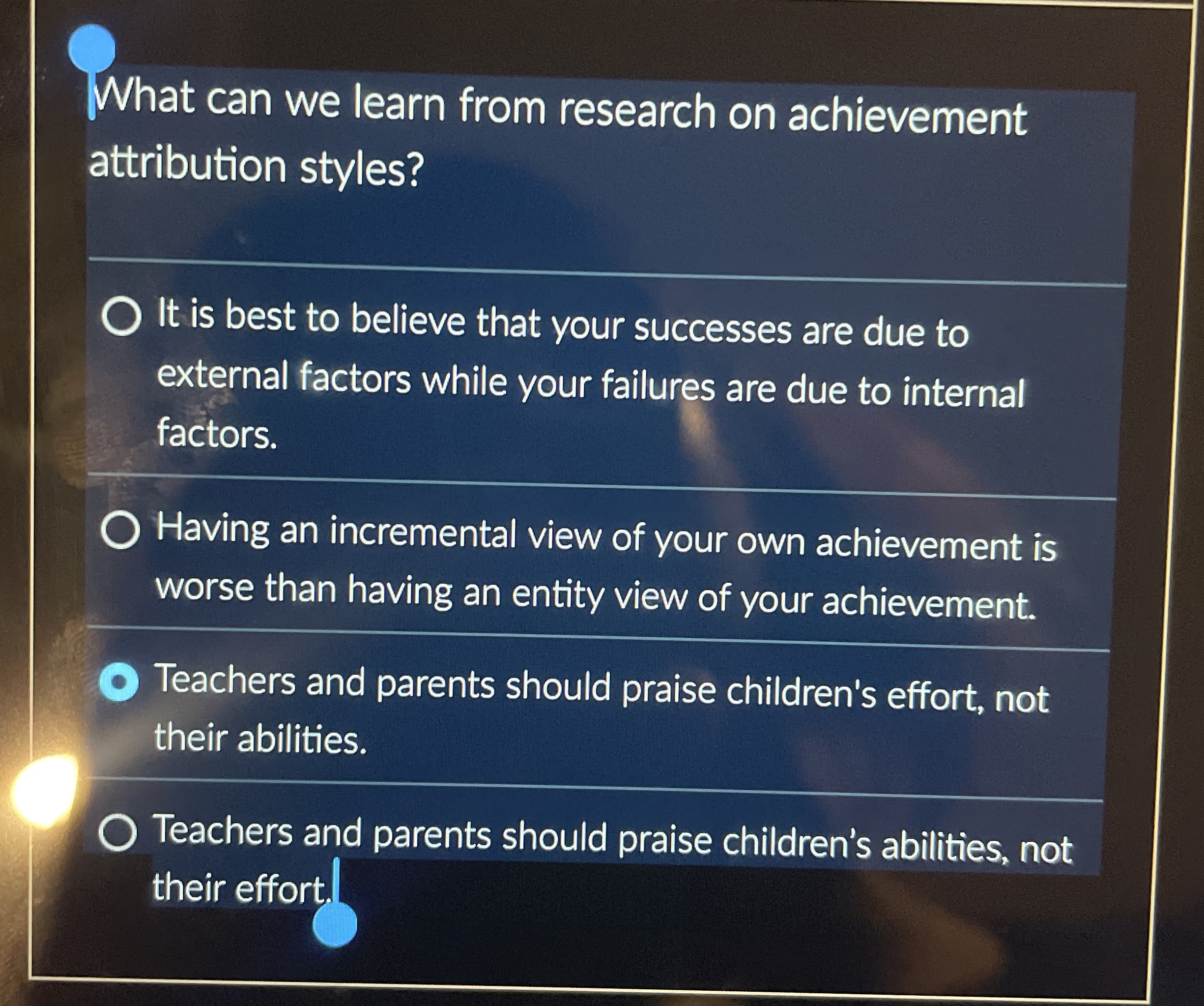 Solved What can we learn from research on achievement | Chegg.com