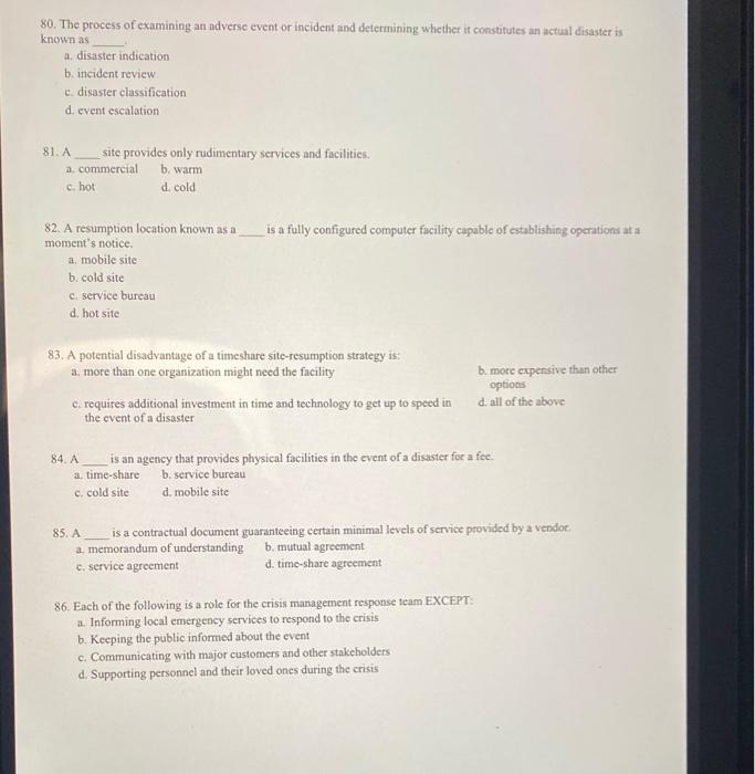 Solved 57. Which type of organizations should prepare for | Chegg.com