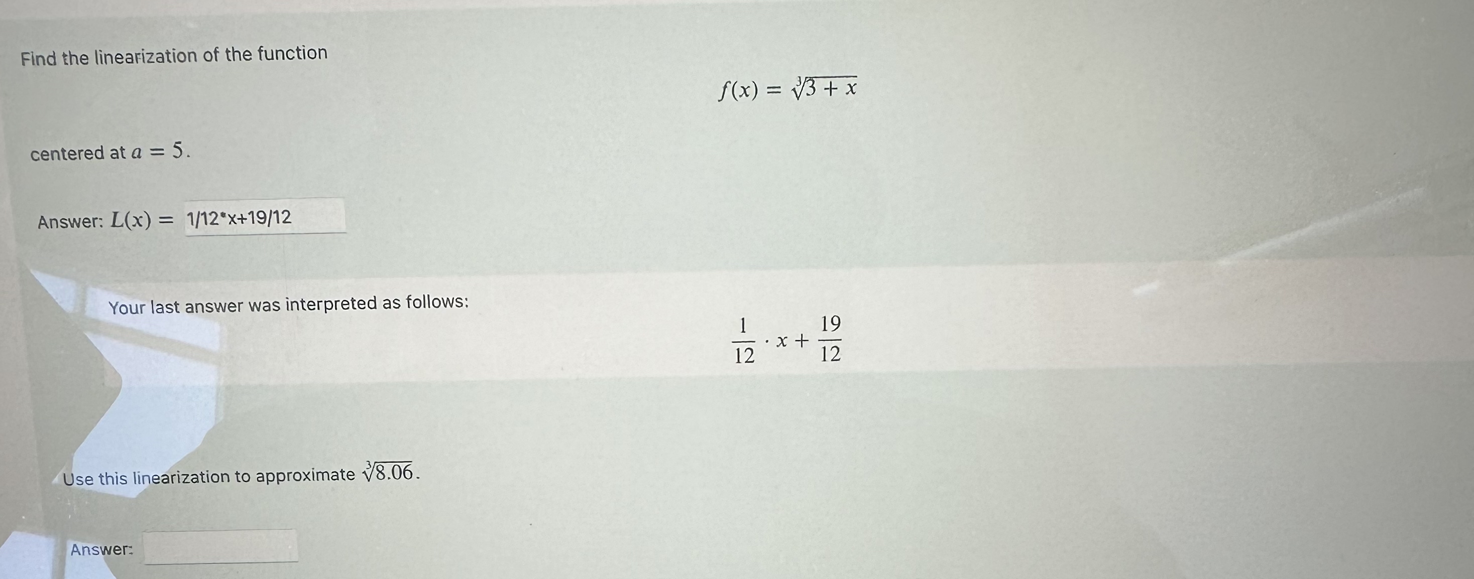 Solved Find The Linearization Of The