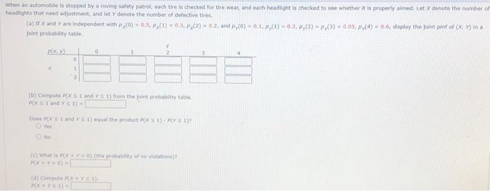 Solved when an automobile is stopped by a roving safety | Chegg.com