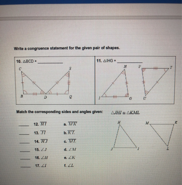 Solved Determine whether the two triangles are congruent. If | Chegg.com