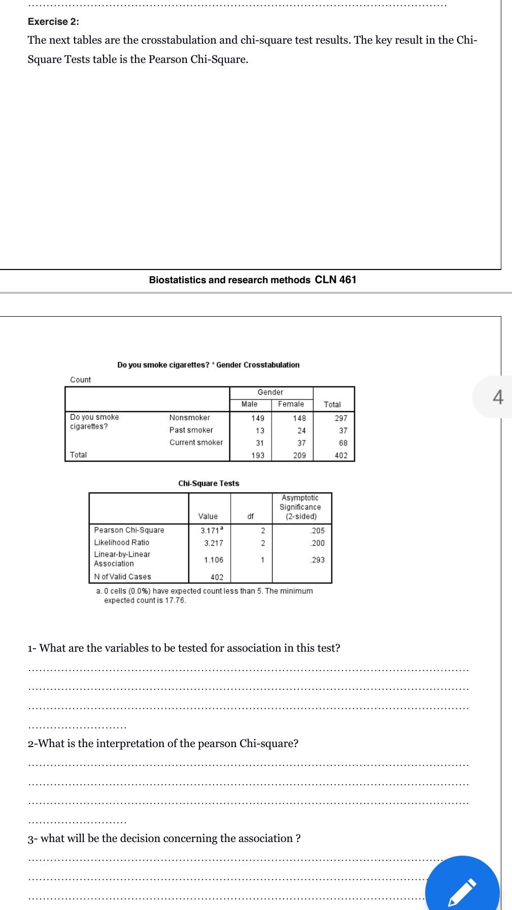 Solved Exercise 2: The next tables are the crosstabulation | Chegg.com