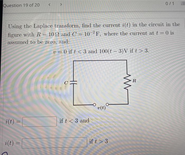 Solved Using The Laplace Transform Find The Current I T In