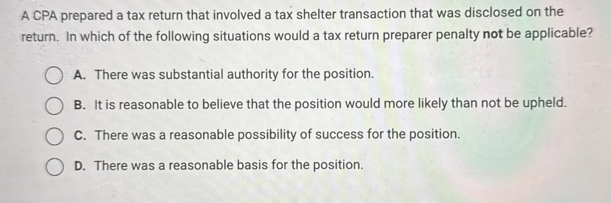 Solved A CPA prepared a tax return that involved a tax | Chegg.com