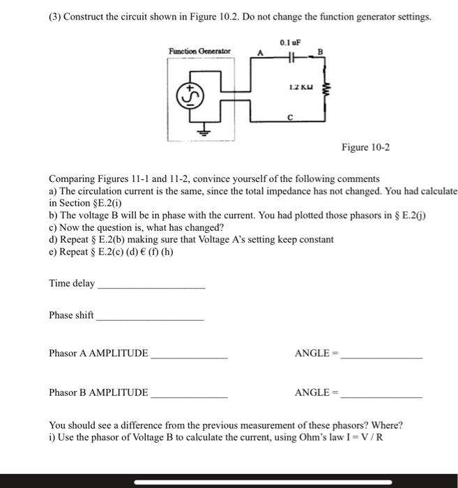 Solved (3) Construct the circuit shown in Figure 10.2. Do | Chegg.com