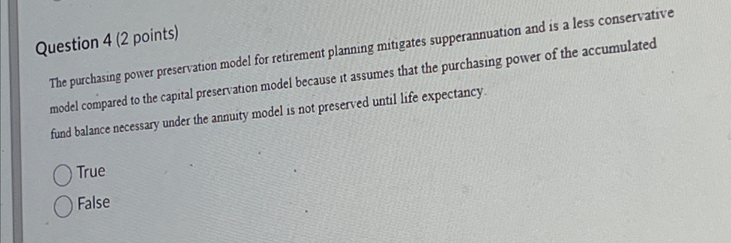 Solved Question 4 (2 ﻿points)The purchasing power | Chegg.com