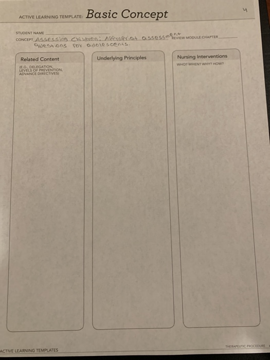 Solved Basic Concept ACTIVE LEARNING TEMPLATE: STUDENT NAME | Chegg.com