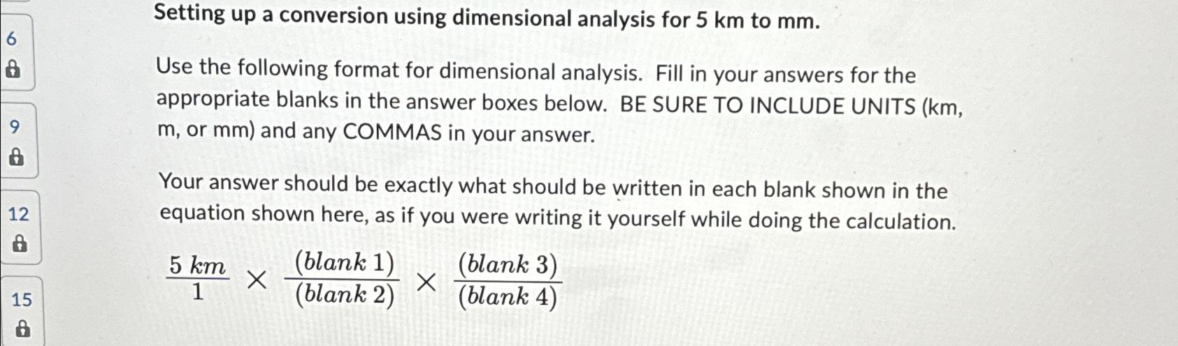 Solved Setting up a conversion using dimensional analysis | Chegg.com