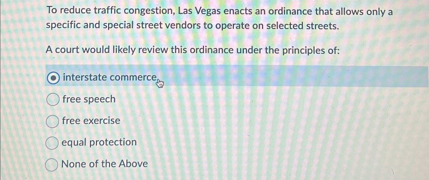 Solved To reduce traffic congestion, Las Vegas enacts an | Chegg.com