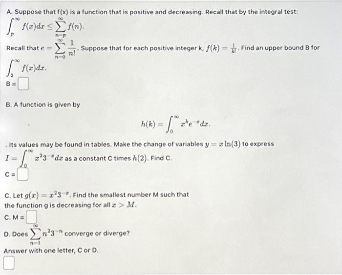 Solved A. Suppose that f(x) is a function that is positive | Chegg.com