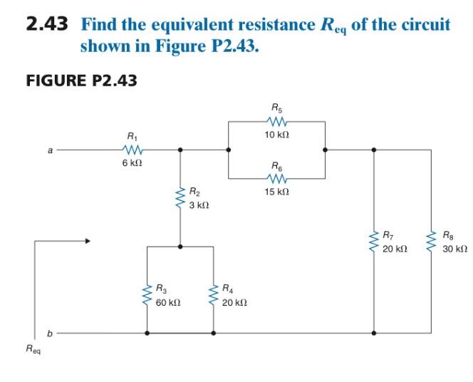 Solved 2.41 Find the equivalent resistance Req of the | Chegg.com