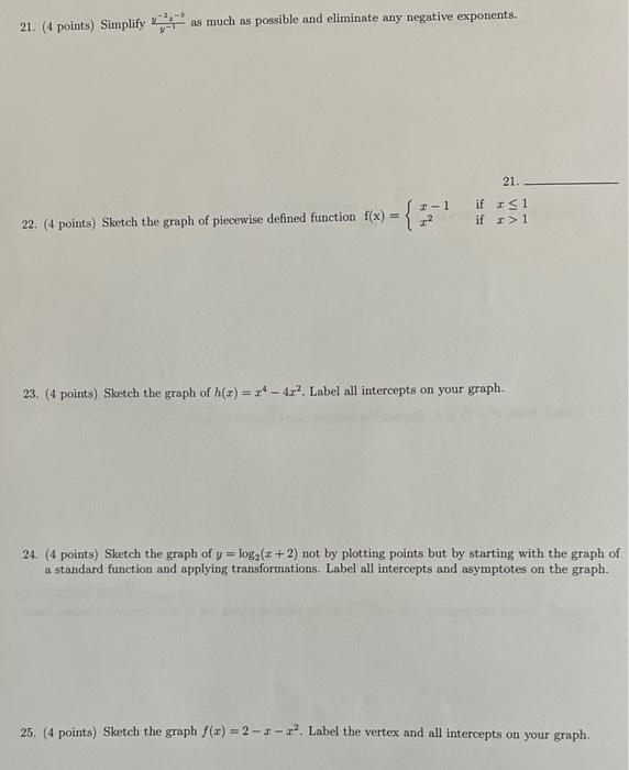 Solved 21. (4 points) Simplify y−1y−2z−3 as much as possible | Chegg.com