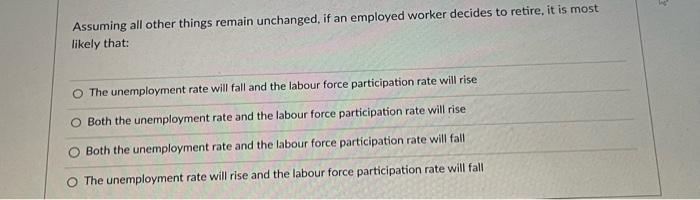 Solved Assuming all other things remain unchanged, if an | Chegg.com