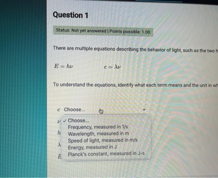 Solved Question 1 Status: Not yet answered Points possible: | Chegg.com