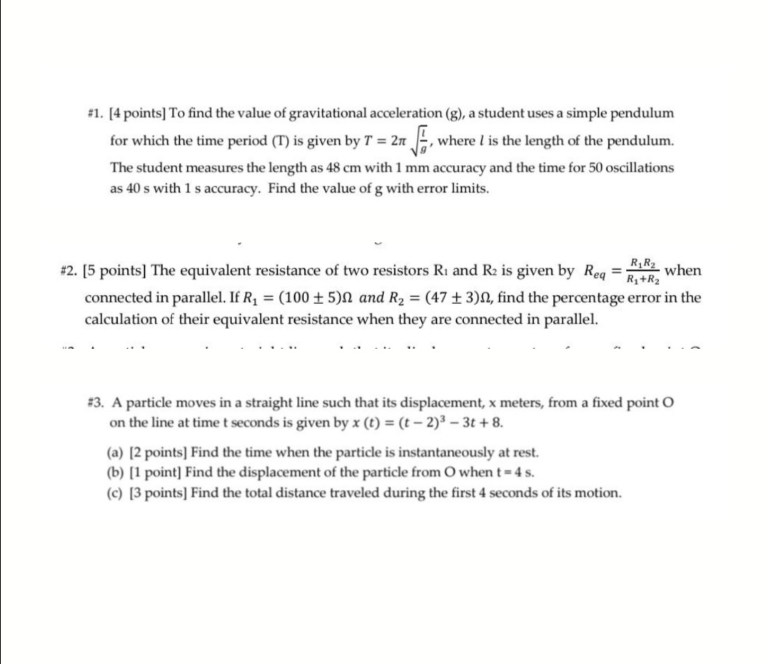 Solved #1. [4 ﻿points] ﻿To find the value of gravitational | Chegg.com