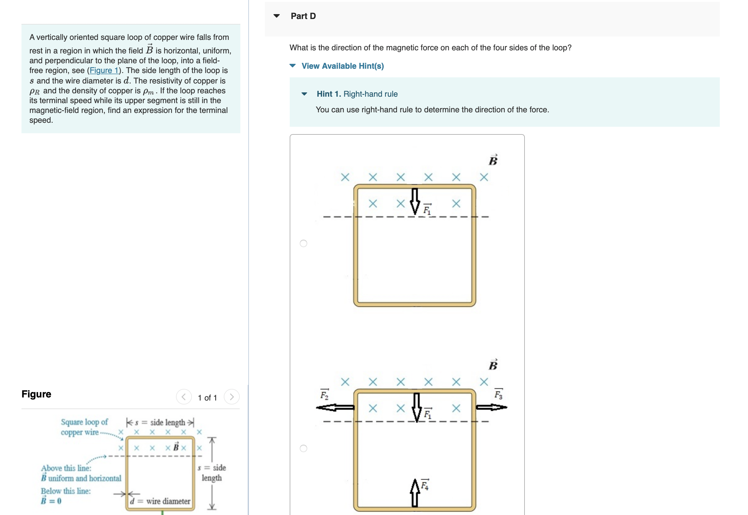 Solved Bridging Problem : A Falling Square LoopIDENTIFY and | Chegg.com