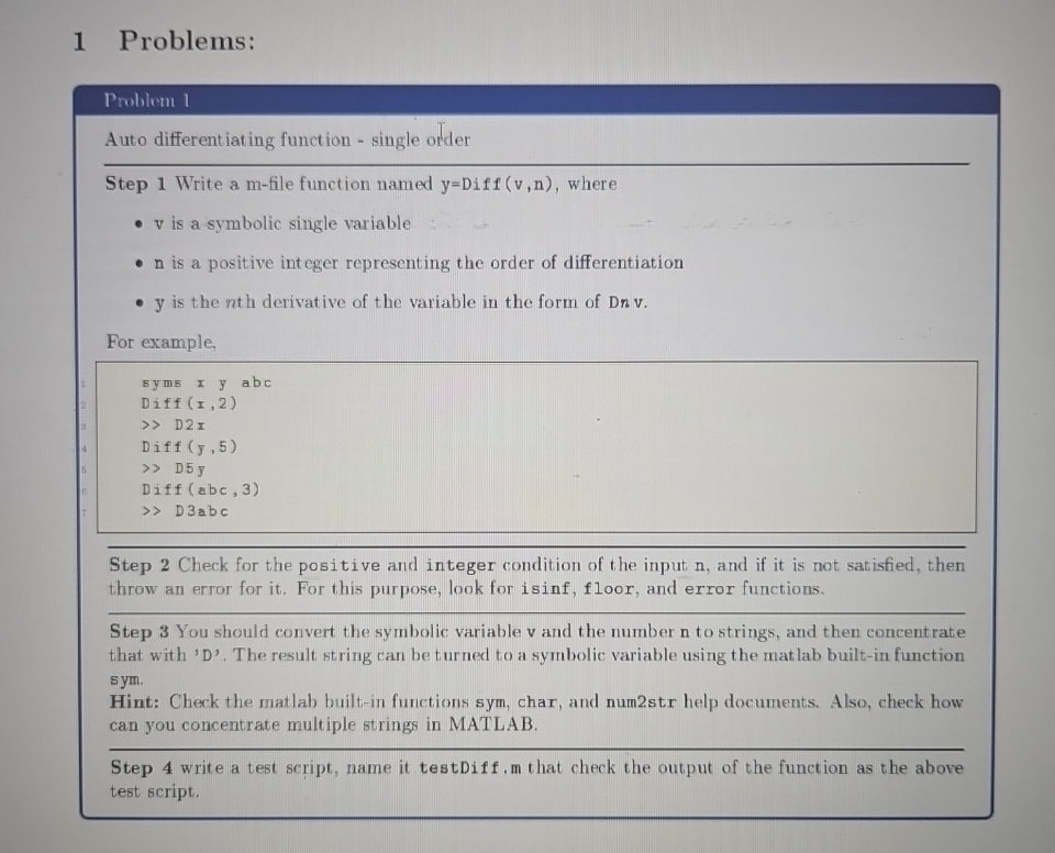 Solved 1 Problems:Problem 1Auto differentiating function - | Chegg.com Solved 1 Problems:Problem 1Auto differentiating function - | Chegg.com