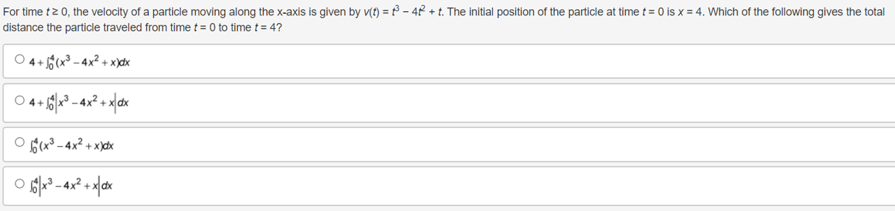 Solved For time t≥0, ﻿the velocity of a particle moving | Chegg.com