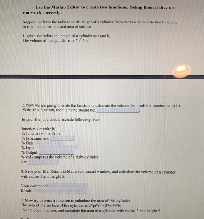 Solved Use the Matlab Editor to create two functions. Debug | Chegg.com
