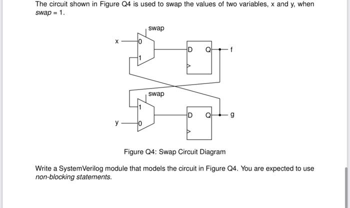 Solved The circuit shown in Figure Q4 is used to swap the | Chegg.com