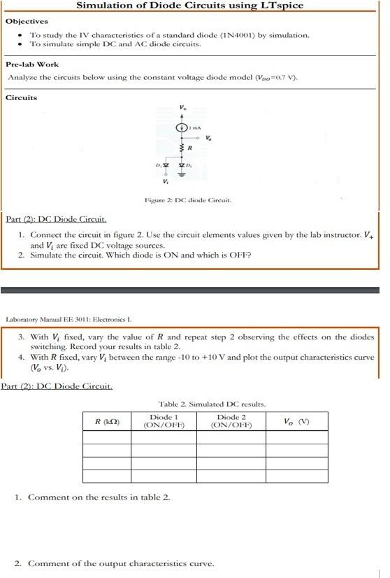 Pre-lab Work Analyae the circuits below using the | Chegg.com