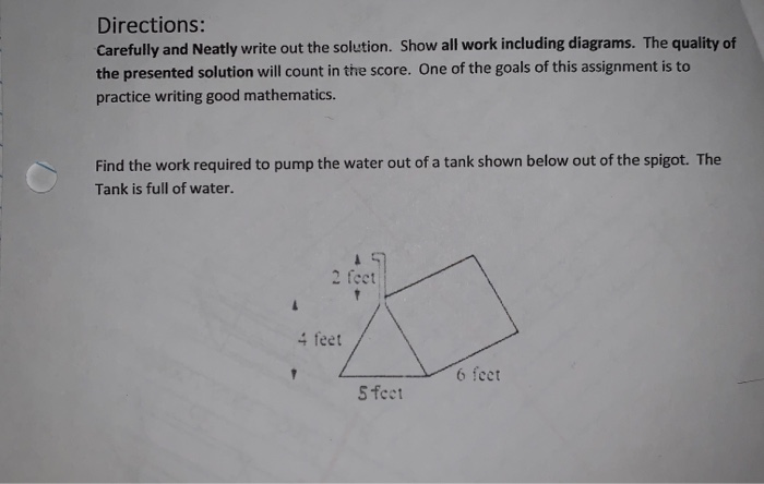 Solved Directions: Carefully and Neatly write out the | Chegg.com