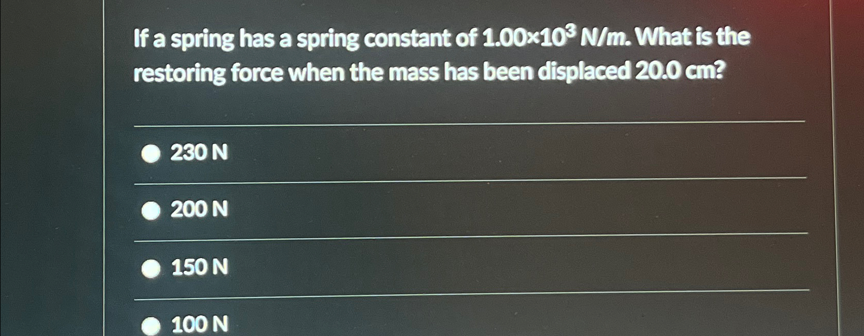 Solved If a spring has a spring constant of 1.00×103Nm. | Chegg.com
