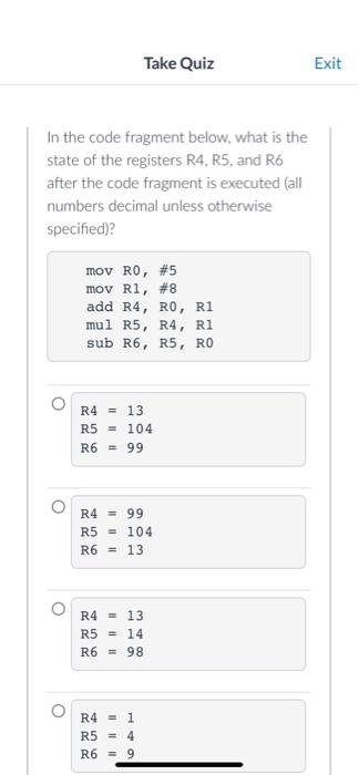 Solved In the code fragment below, what is the state of the | Chegg.com