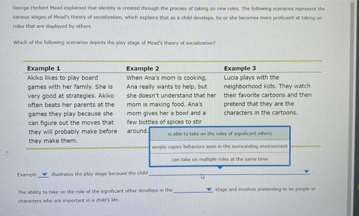 Solved George Herbert Mead explained that identity is | Chegg.com